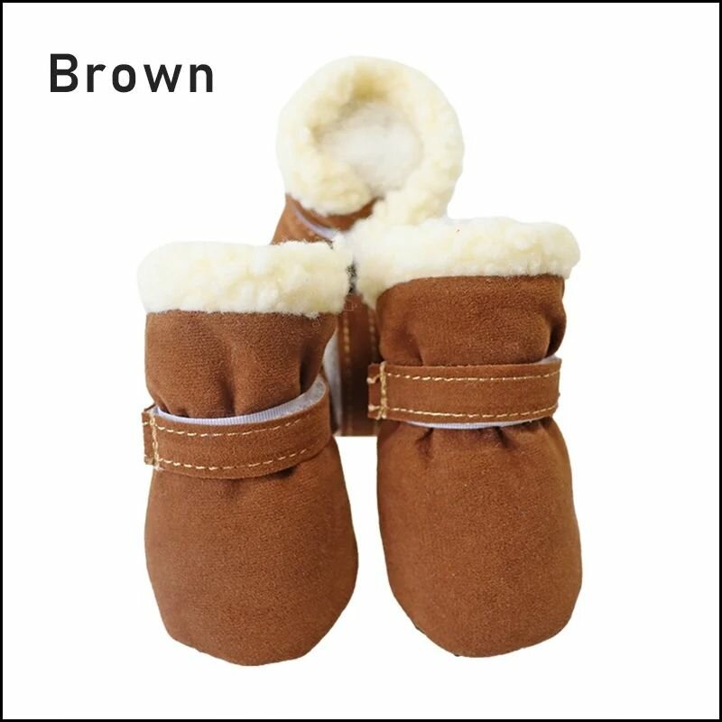 Обувь для собак средних и мелких пород, толстая теплая ботинки для собак зимние, противоскользящие непромокаемые, сапоги для животных