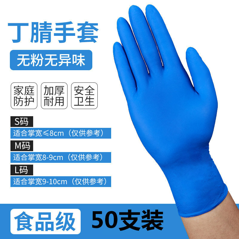 Утолщенные одноразовые перчатки, прочные нитриловые перчатки пищевого класса для общепита, стоматологии, латексные,