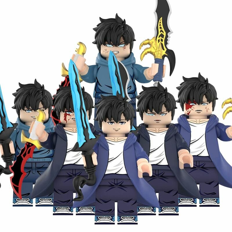 Набор минифигурки Поднятие уровня в одиночку (Solo Leveling) , Сон Джин-Ву (Sung Jin-Woo), Bellion, Igris. совместимы с конструкторами (4.5см, пакет) /DT028 WM6220