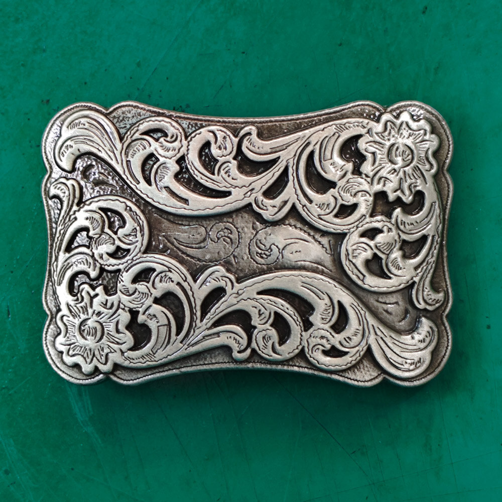 Пряжка декоративная для ремня "Травяной цветок". Большая пряжка на мужской ремень 40 мм