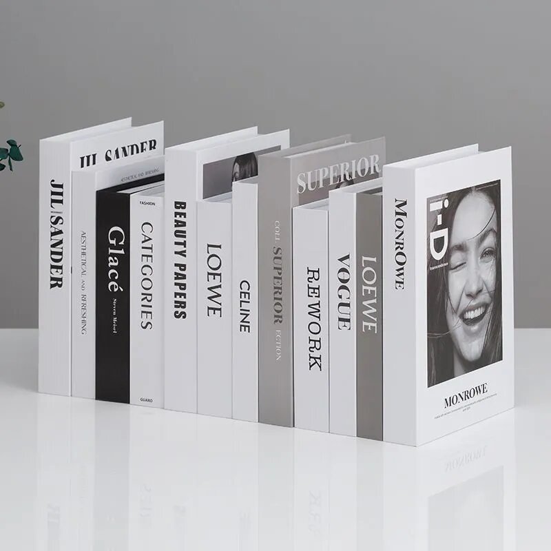 12 модных и роскошных поддельных книг, декоративные имитации книг