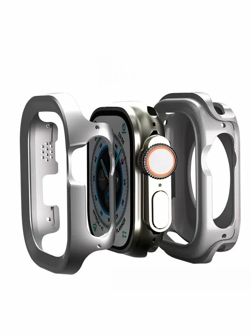 Защитный корпус из титанового сплава два в одном для Apple Watch Ultra 1 2 3 4 размер 49 мм шесть цветов на выбор