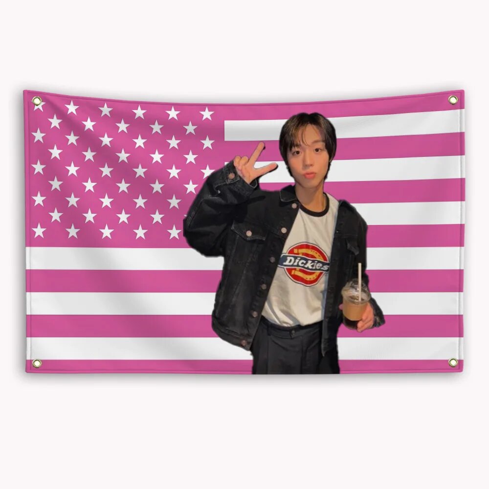 Флаг 60x90см с J-Jihoon и американским флагом