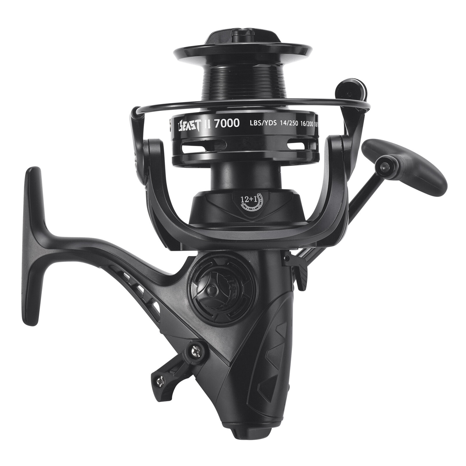 12+1 BB Bearing Spinning Reel Fishing Reel Metal Fishing Tackle Bait Casting Reel Left/Right Hand Interchangeable Fishing Reel Black Aluminum Alloy + Nylon 5000 / 6000 / 7000 17 * 13 * 12.5 cm 440 - 450 g