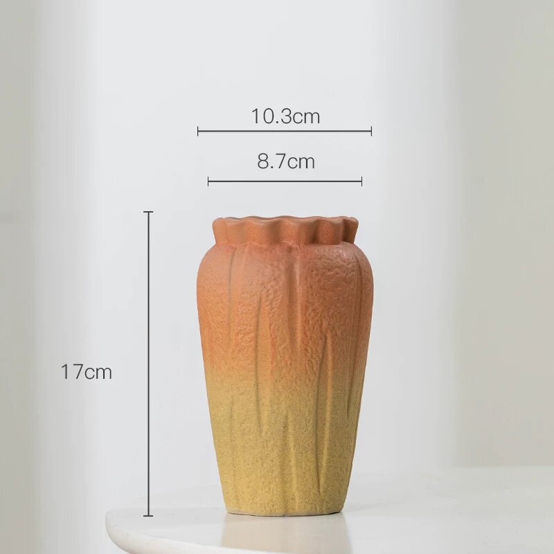 Непористая керамическая ваза, винтажное искусство в деревенском китайском стиле, украшение для журнального столика в