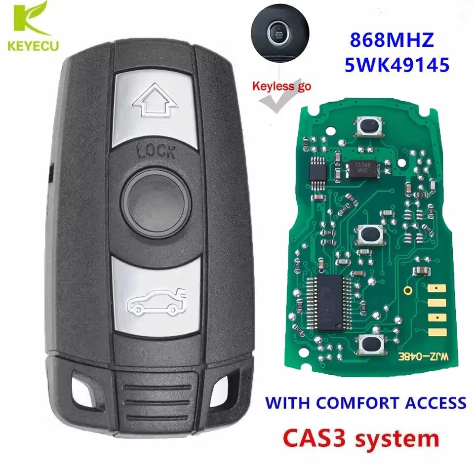 Сменный смарт-ключ BMW CAS3+ 868MHZ с комфортным доступом