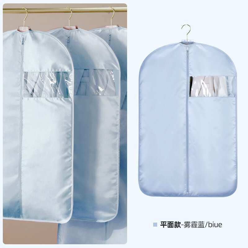 Высококачественный чехол для одежды из сатиновой ткани, подвесной, для дома, длинный чехол для пуховика, двухслойный чехол для хранения одежды