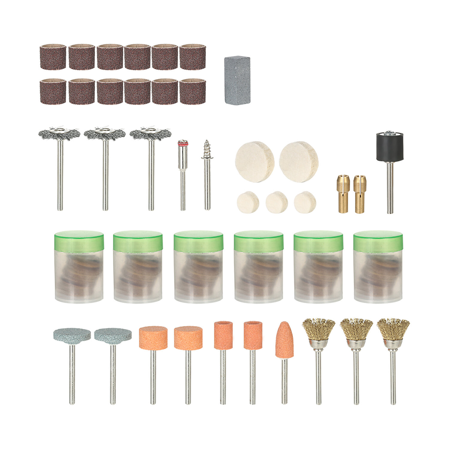 Набор аксессуаров для роторного инструмента 217 штук с патроном диаметром 1/8 дюйма для шлифования, шлифовки, чистки, полировки с ящиком для хранения, патрон размер 4.3*2.4мм; 4.3*3.2мм (отправляется случайно), размер упаковки 14.5*8.5*3.5см, вес