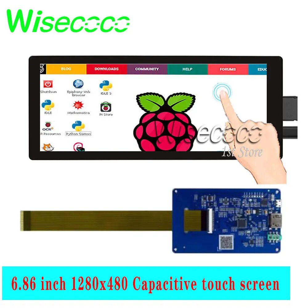 Wisecoco 6,86-дюймовый сенсорный ЖК-дисплей для Raspberry Pi