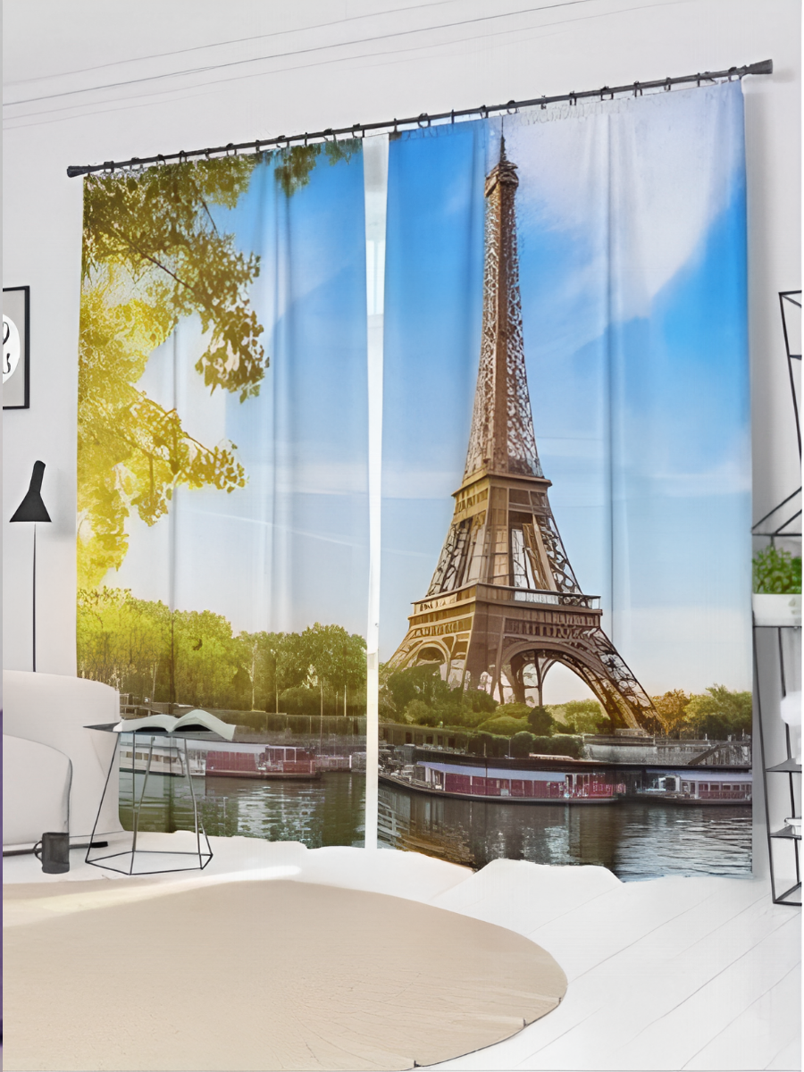 Фотошторы "Габардин" 3D, 3 м x 2,6 м, габардин, крепление лента, разноцветный дизайн