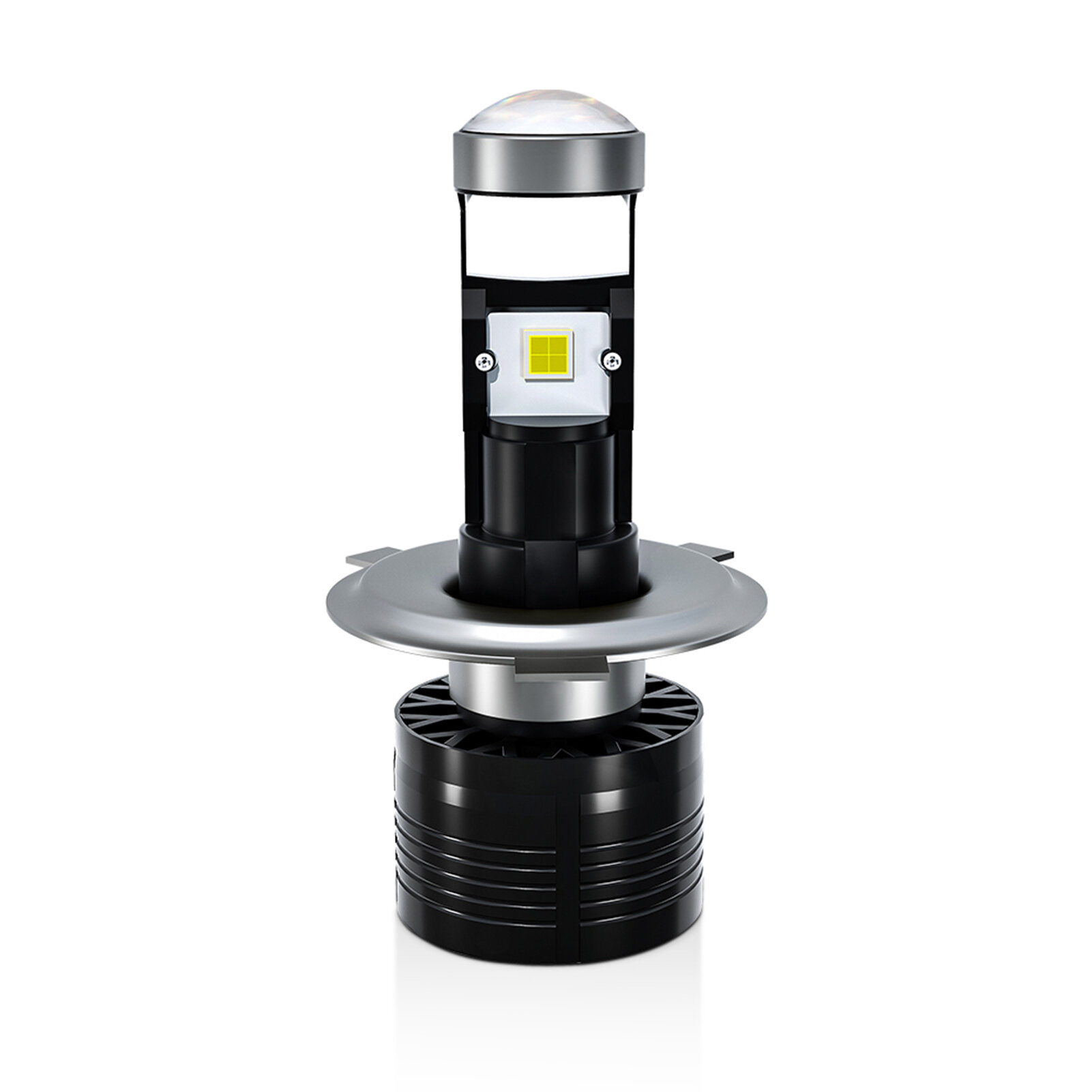 Мотоциклетный фара Мотоциклетная светодиодная фара Передняя светодиодная светодиодная фара 6000K 16000LM 70W Свет Правая руль, 4 чипа CSP-LED, прожектор, черный, алюминиевый сплав авиационного класса, срок службы >30000ч, напряжение 10-32V, температура