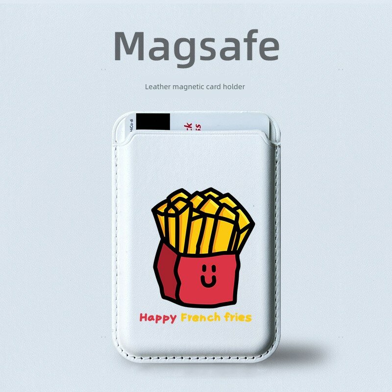 Кардхолдер Magsafe магнитный для iPhone 15 Pro Max - Белый, кожа, совместимость с iPhone 14/13 серии