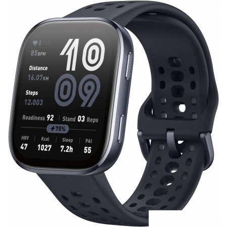 Умные часы Amazfit Bip 6 (черный, с черным силиконовым ремешком)