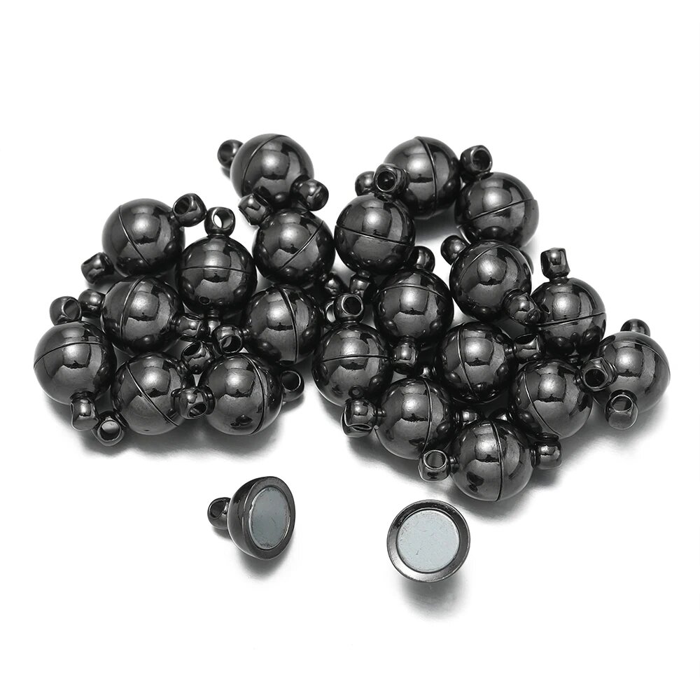 Металлические магнитные соединители для бижутерии 6/8/10 мм Черный, 6mm, Gun Black