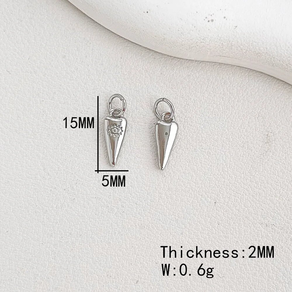Подвеска 15 мм, 5 мм, 2 мм, 0.6 г, Platinum