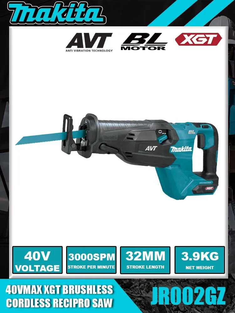 Аккумуляторная сабельная пила XGT MAKITA JR002GZ без акк и з/у