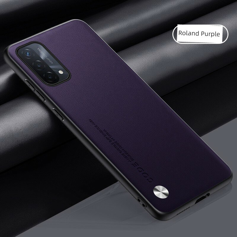 OPPO A93s Матовый кожаный чехол в цвете Роланд Пурпурный - Анти-скольжение, полная защита, премиум-качество для