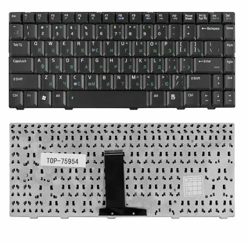 Клавиатура для ноутбука Asus F80, F83, X82 Series. Плоский Enter. Черная, без рамки. PN: V020462IS1