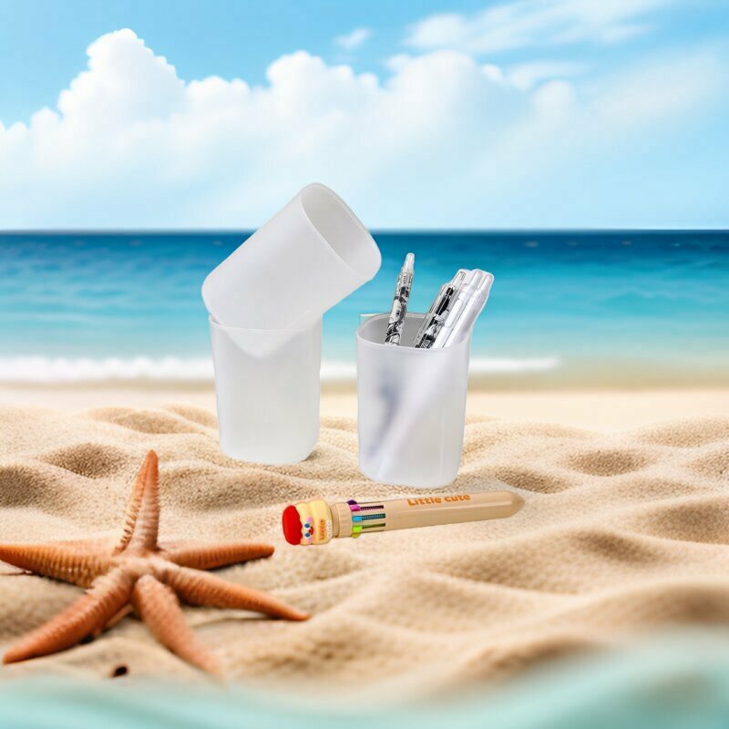 Держатель для ручек прозрачный матовый канцелярский ящик для хранения на столе для студентов креативный оптовый пластиковый простой стойка для ручек