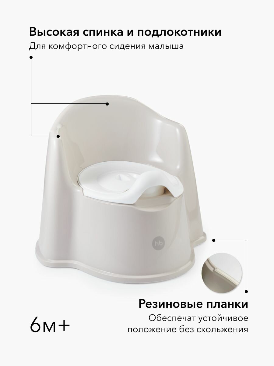Детский горшок ZOZZY эргономичный с высокой спинкой и антискользящими ножками для мальчиков и девочек — фото 1