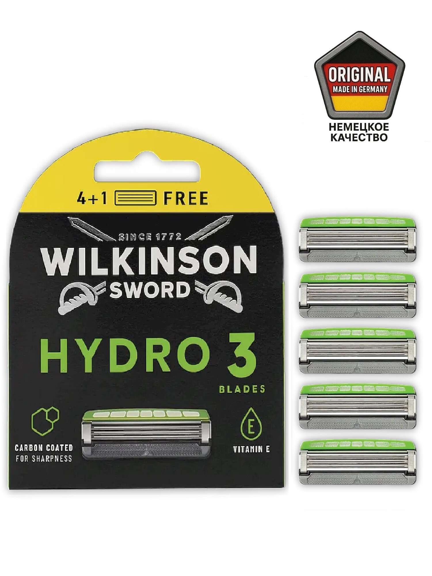 Wilkinson Sword Hydro 3 / Сменные кассеты для бритвы Гидро, 5 шт.