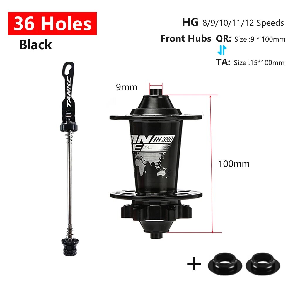 TANKE TH-390 Втулка MTB 36H черная QR-TA