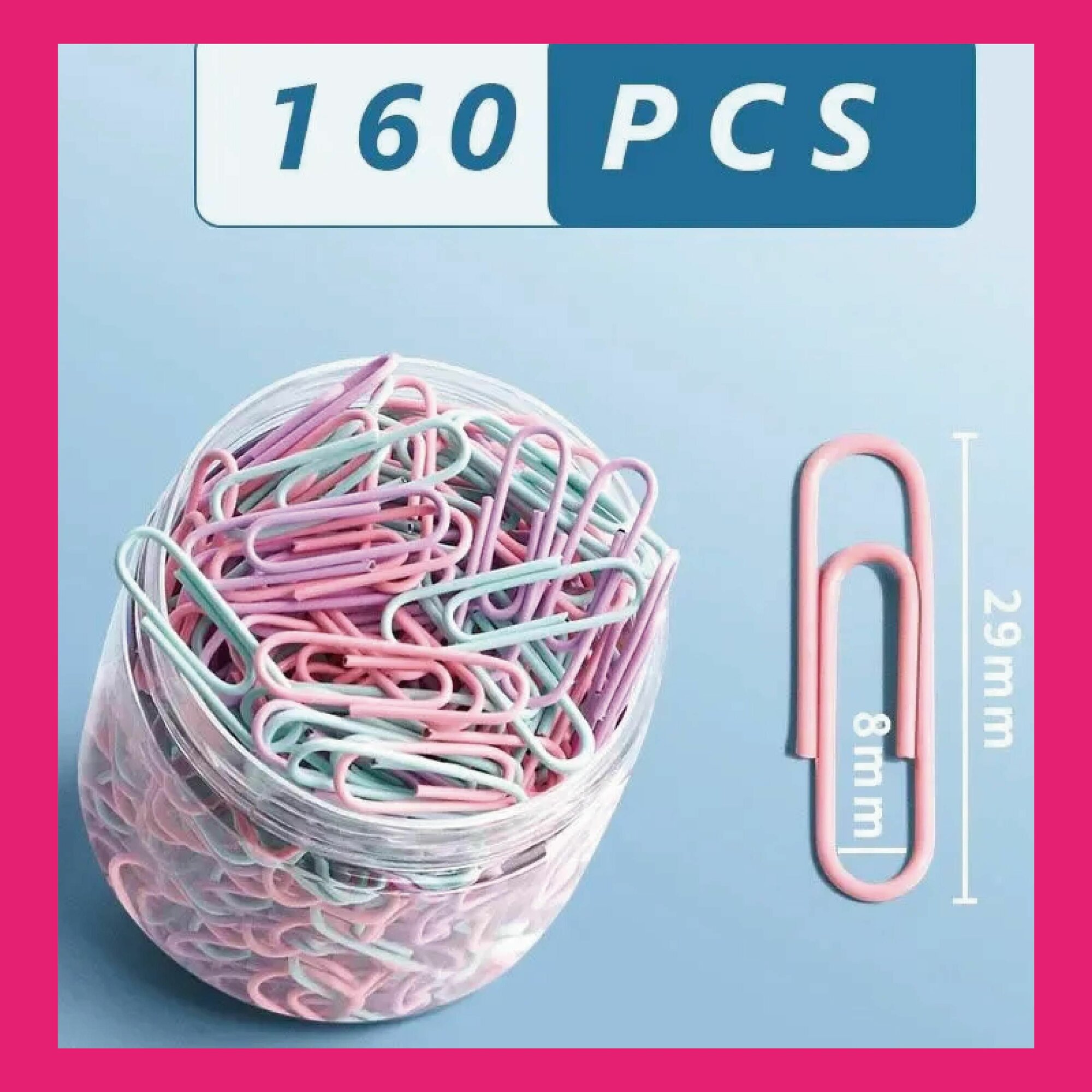 160 разноцветных скрепок, большие папки, закладки, держатели для ручек, булавки Офисные принадлежности