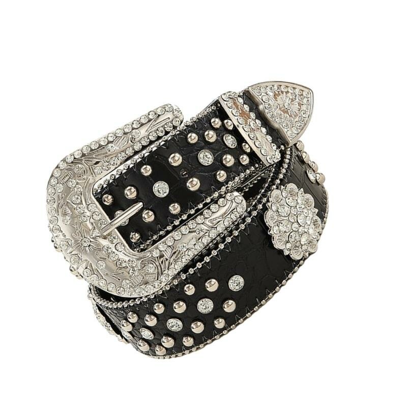 Пояса, Пояс Со Стразами в стиле Панк-Черный 2