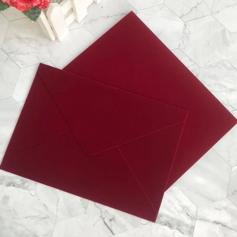 Бархатные конверты 25 шт. Бордовый, burgundy