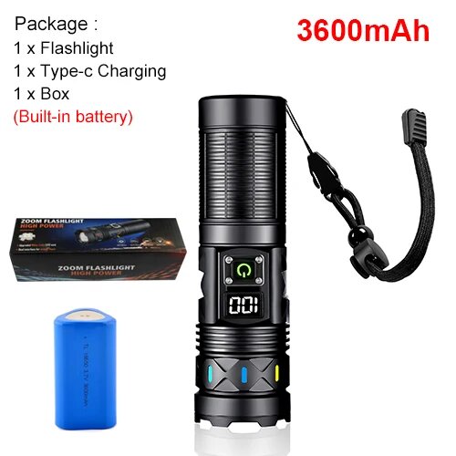 Светодиодный перезаряжаемый фонарик Amanfire LS702, мощный светильник, 50 Вт, водонепроницаемый уличный рабочий фонарик с зумом