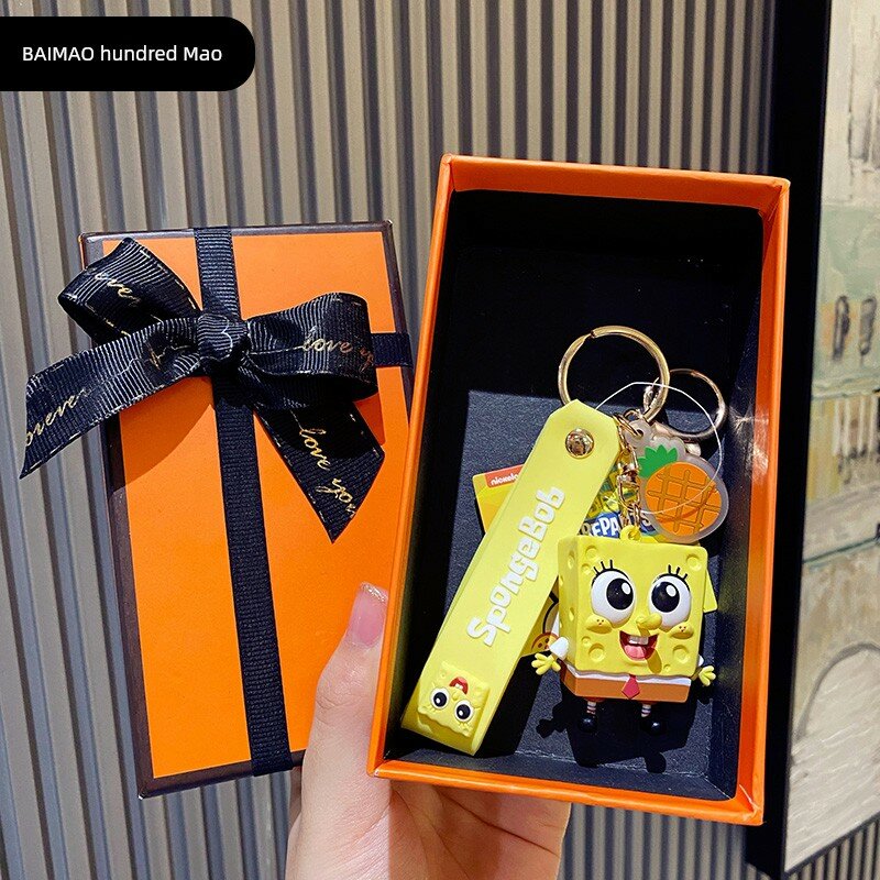 Оригинальный брелок-подвеска «Губка Боб» для ключей, креативный мультяшный брелок для мужчин и женщин, украшение для