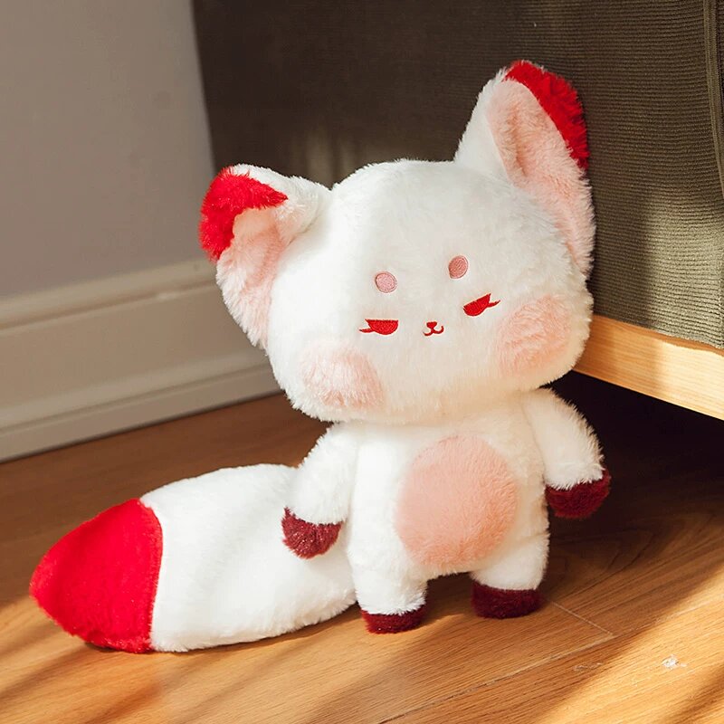 Плюшевая подушка в виде лисы с большим хвостом для девочек, милая мягкая игрушка, кукла в подарок на День святого