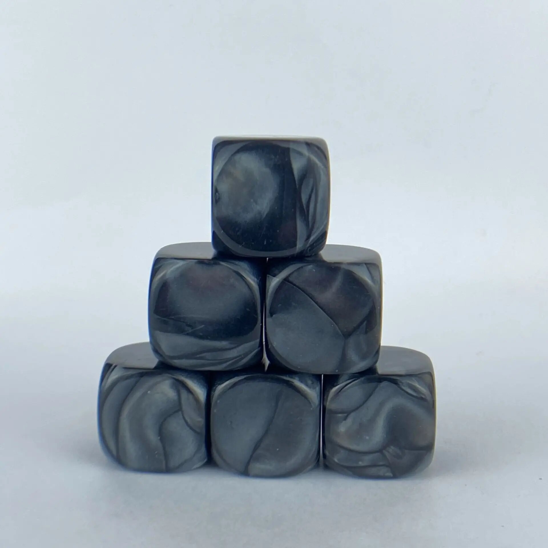 50 пустых акриловых кубиков D6 16 мм Серый, 50 Pearl black