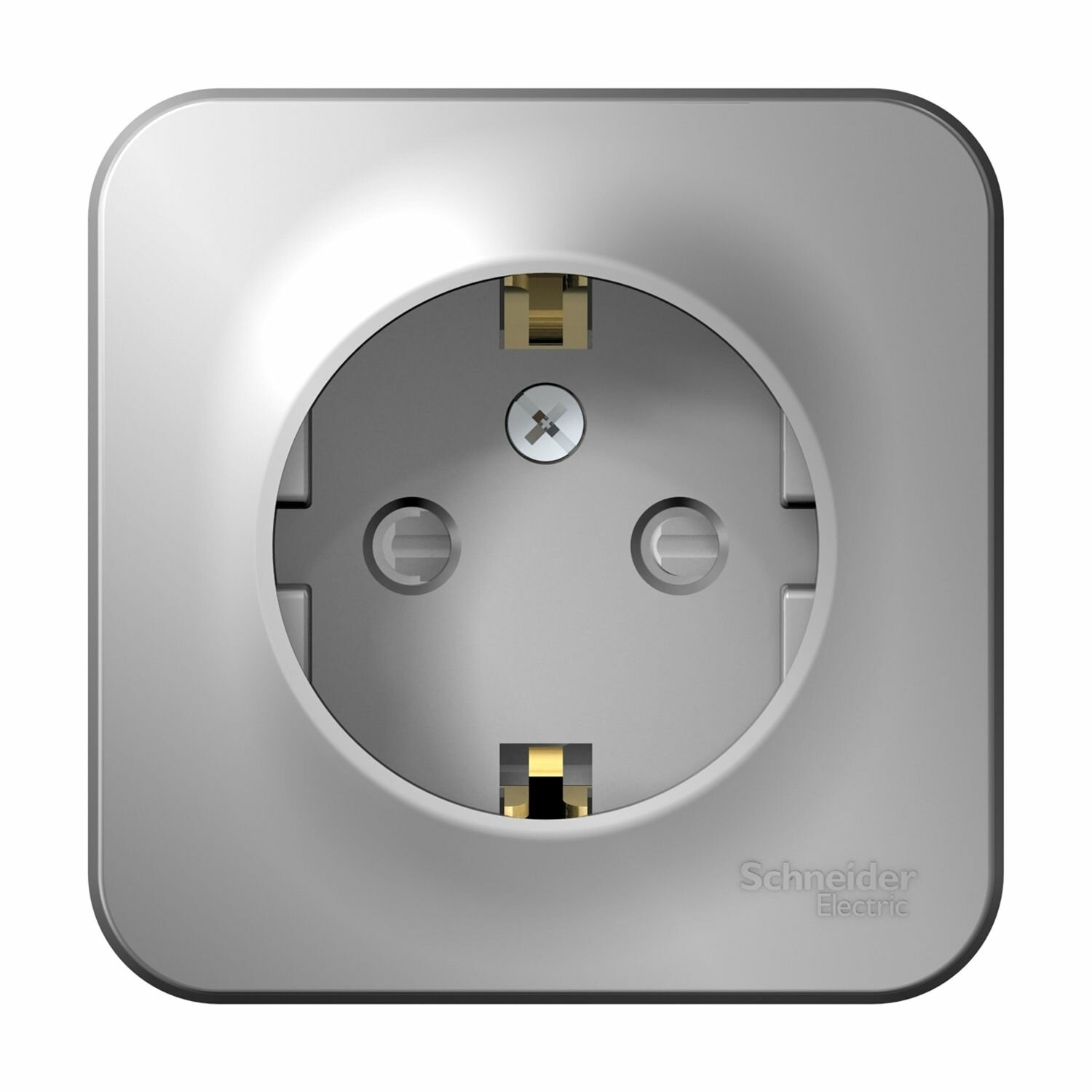 Наружная розетка Systeme Electric Blanca Алюминий, с заземлением, со шторками 16А, 250В SE BLNRA011113