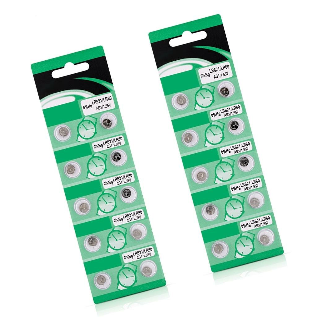 Упаковка из 10/20 Батареек AG1 LR621 С Долговечным Щелочным кнопочным элементом AG1 Для Маломощных устройств, таких как игрушки И Пульты дистанционного управления