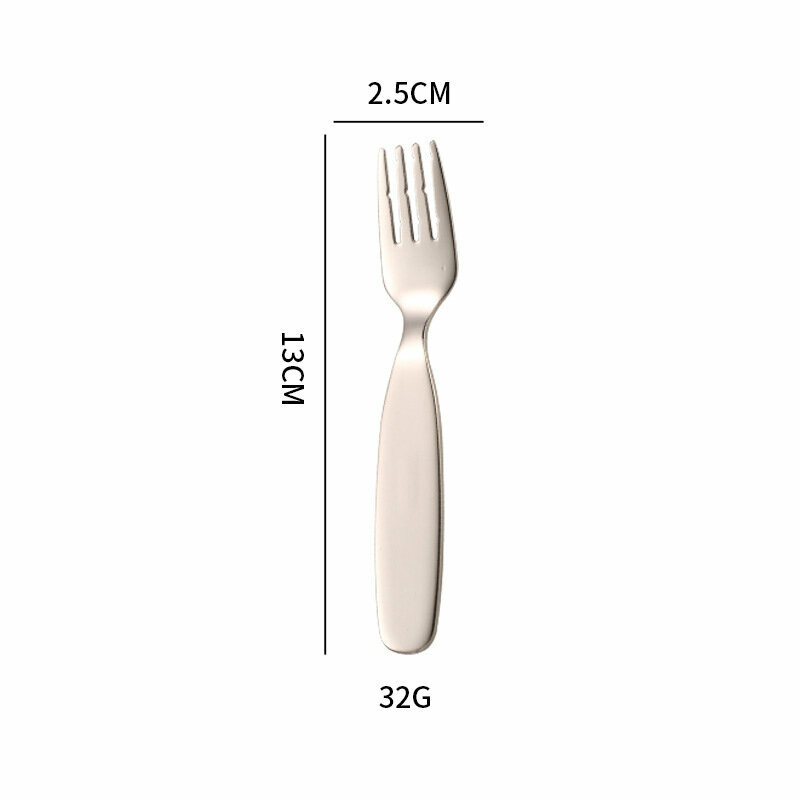Нержавеющая сталь 304 плоская ручка усиленная детская вилка для малышей безопасная и прочная столовая посуда