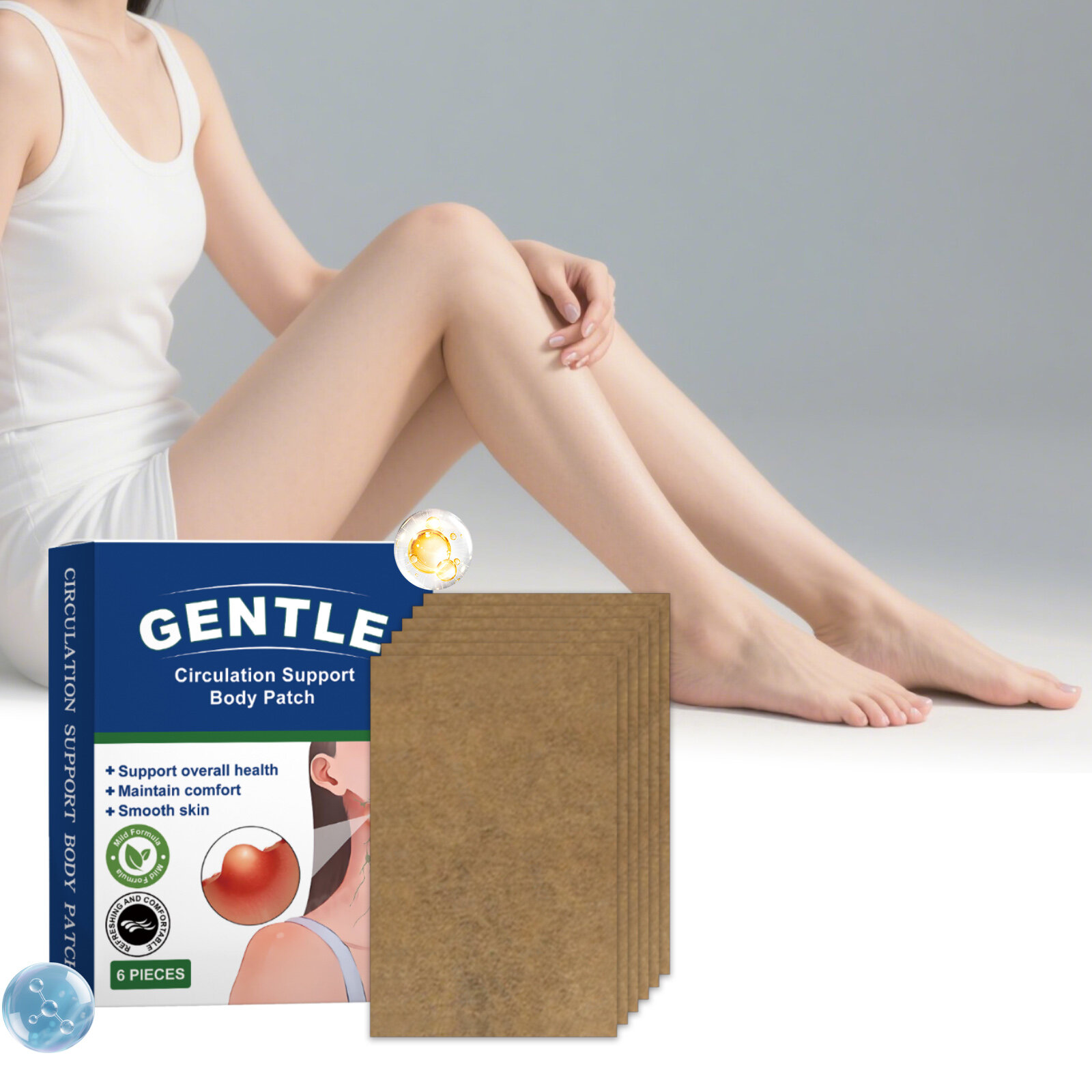 Патч для ухода за телом с растительными ингредиентами, дышащий, легкий, дружелюбный к коже, подходит для длительного сидения и стояния