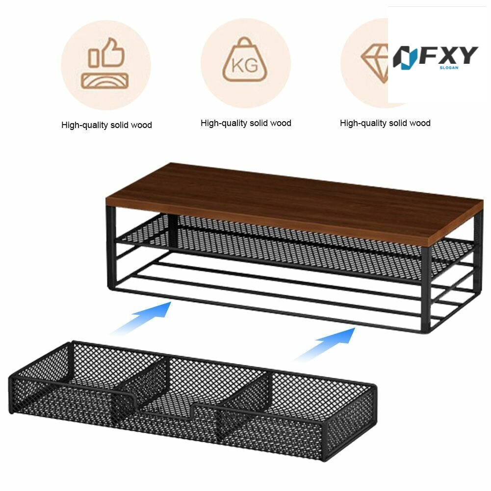 Подставка для монитора "Офисный органайзер", двухуровневая, с выдвижным ящиком
