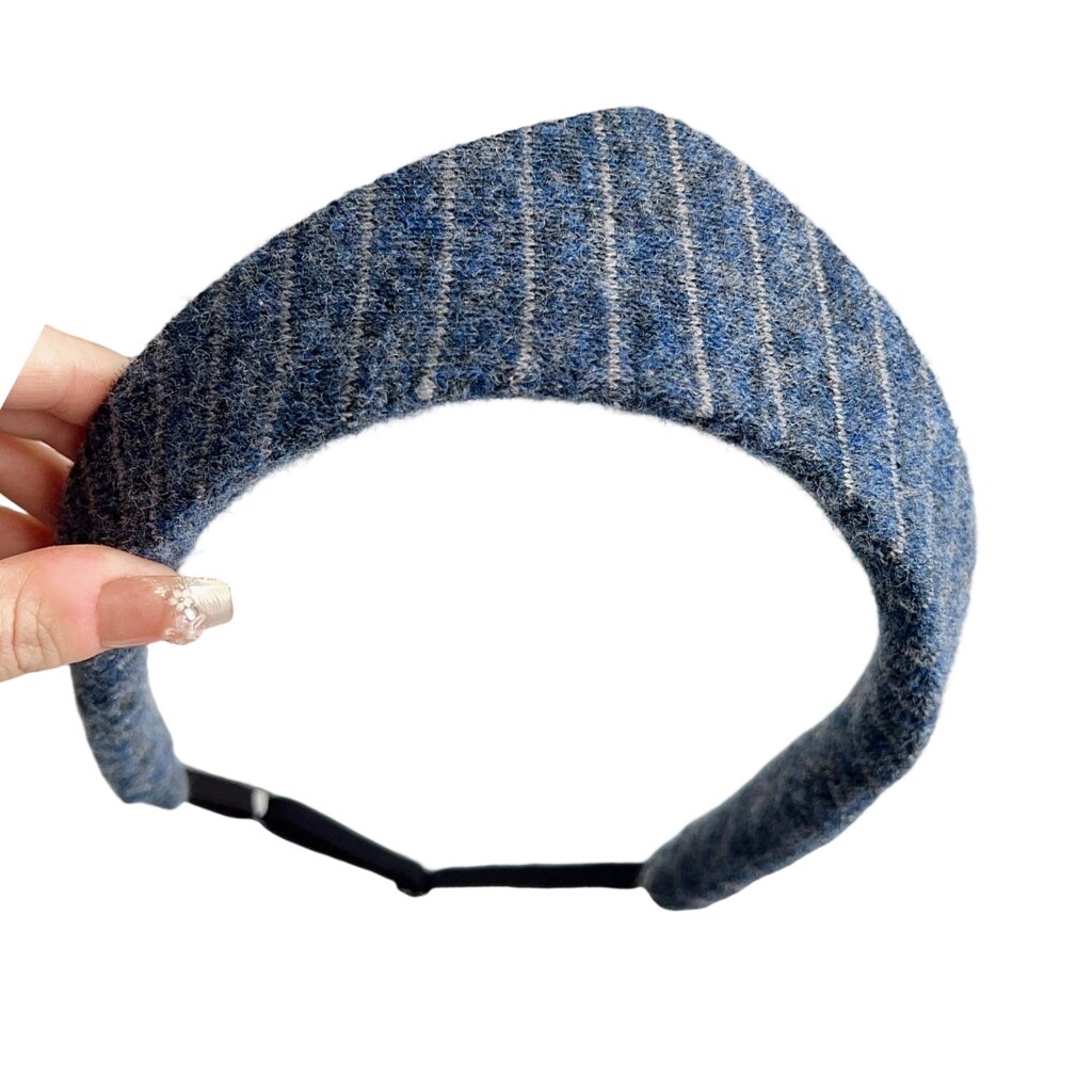 Повязка На голову в ретро-полоску Dudu Dynasty -Синие и Серые полосы