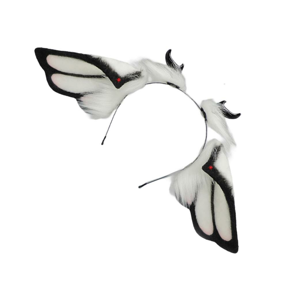 Рога дьявола гибкие из искусственного меха, Белый черный