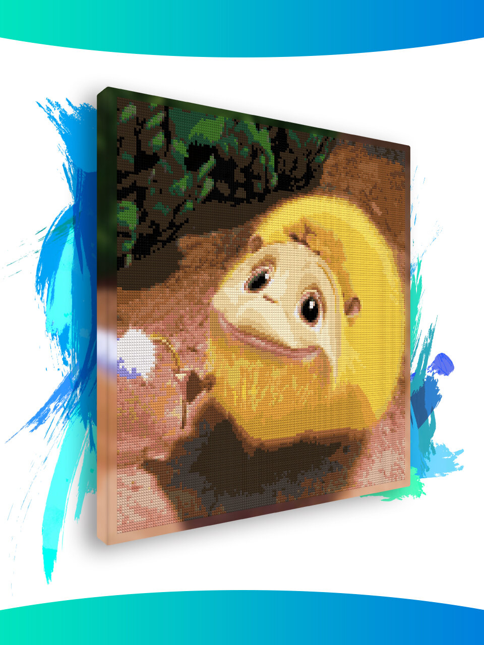 Алмазная мозаика на подрамнике - вышивка - Кэти с одуванчиком 40х40