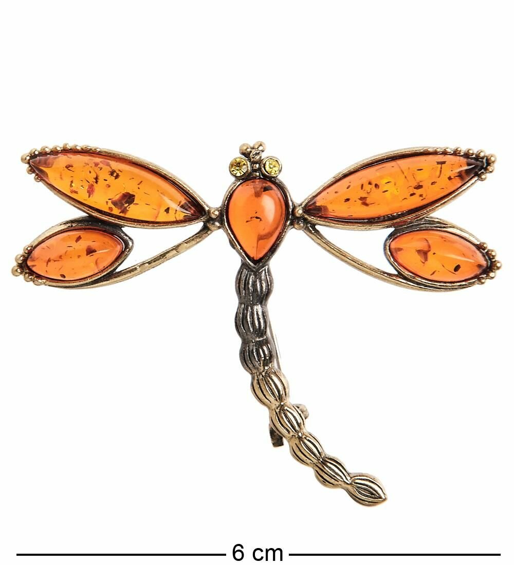 Брошь, янтарь