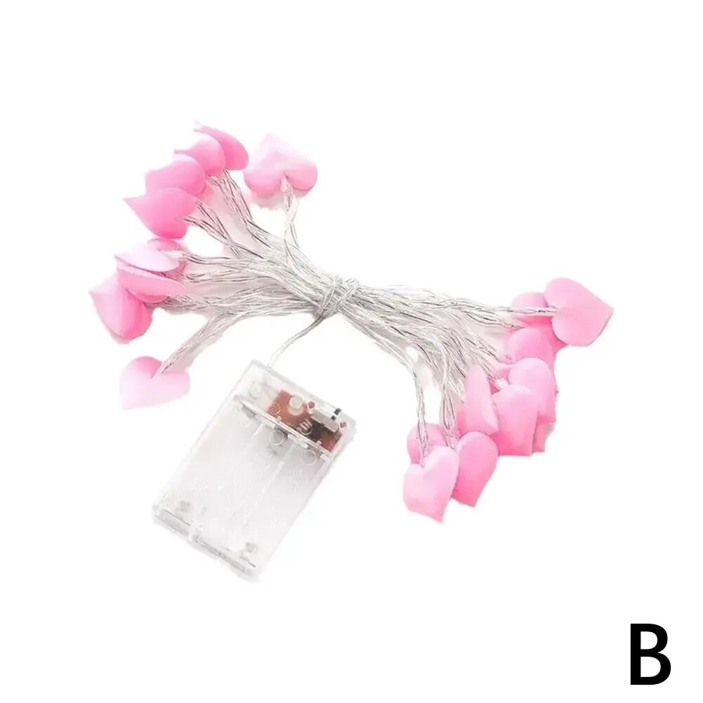 Светодиодная гирлянда в форме сердца, розово-фиолетово-синяя, Сказочная Гирлянда Розовый, Pink