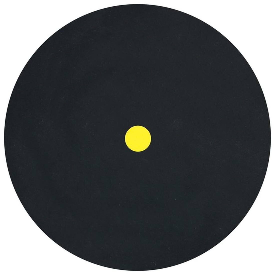 Мяч для сквоша, 1 желтая точка, медленный, резина, цвет черный