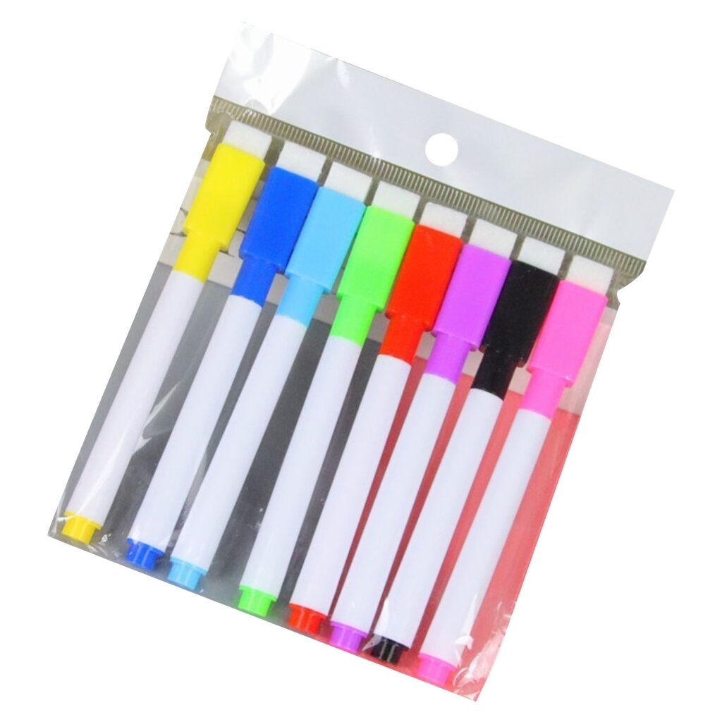 8шт Красочный Магнитный Маркер с Ластиком для Белой доски Флипчарт Шириной Линии 1,0 ММ 8 Цветной Стираемый Маркер для Белой доски