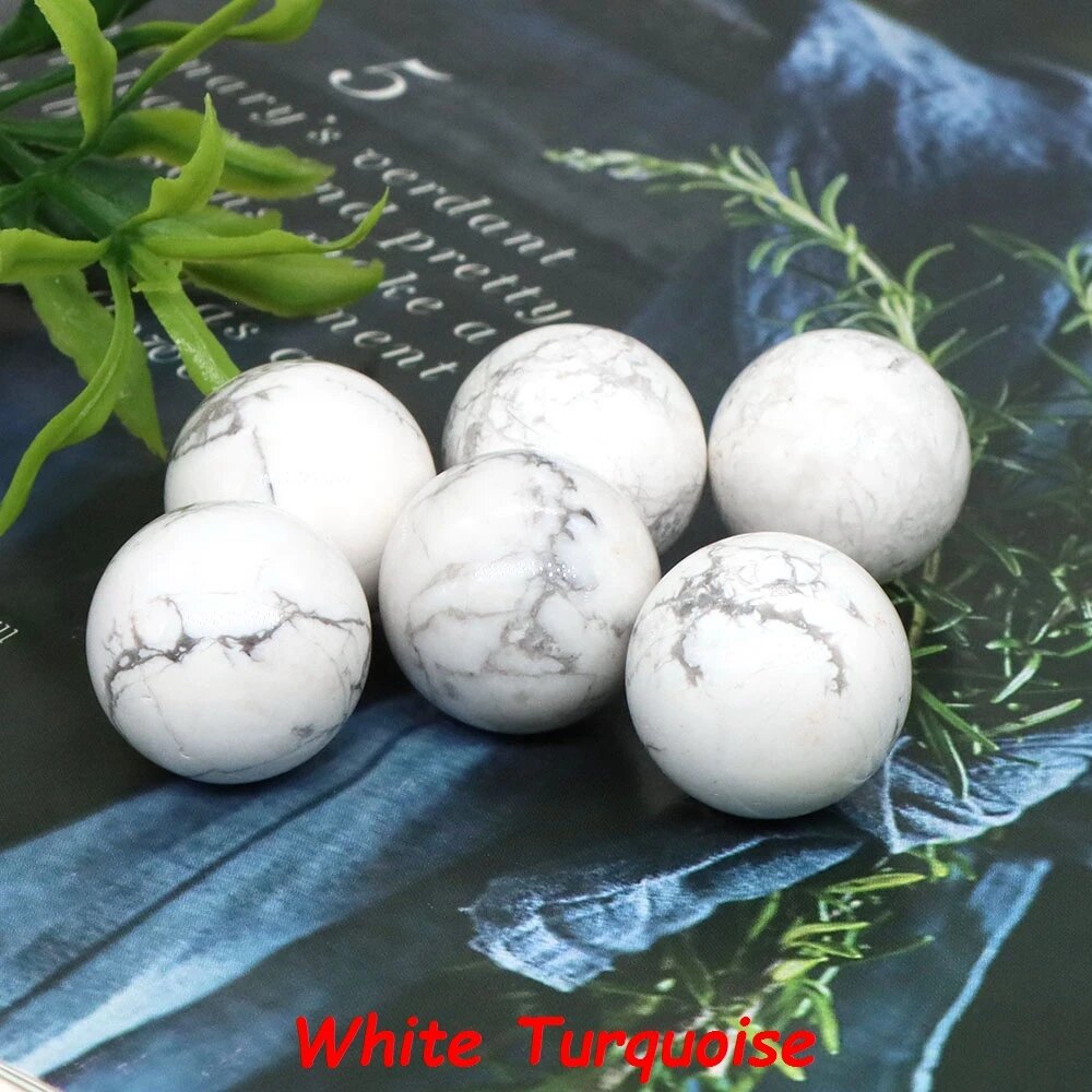 Розовый кварц аметист шары из камня 20 мм Белый, 50 PCS, White Turquoise