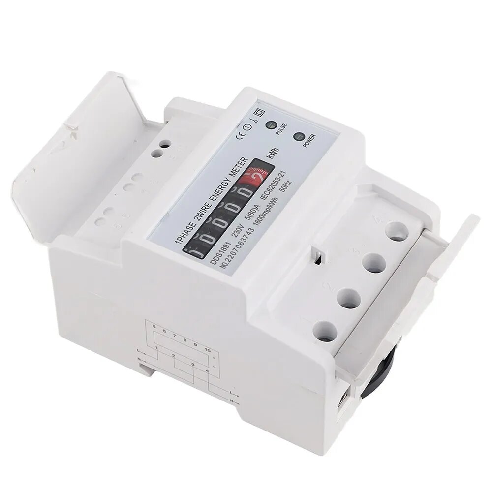 Однофазный счетчик электроэнергии DDS1891 230V 5(80)A 1600imp/kWh 50Hz — фото 1