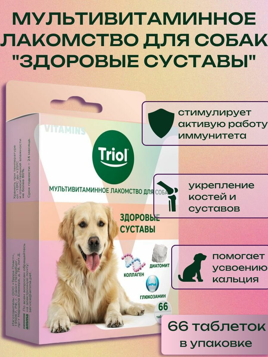 Мультивитаминное лакомство для собак "Здоровые суставы", 33г, Triol