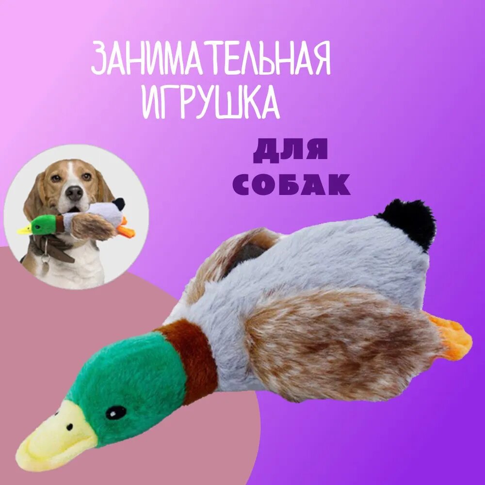 Игрушка-утка для собак мелких, средних и крупных пород с канатами