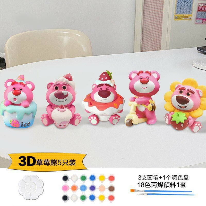 Пазл Гипсовая кукла Раскраска Граффити Рюкзак Медведь Креативный DIY Раскраска Детская живопись Образовательное ремесло